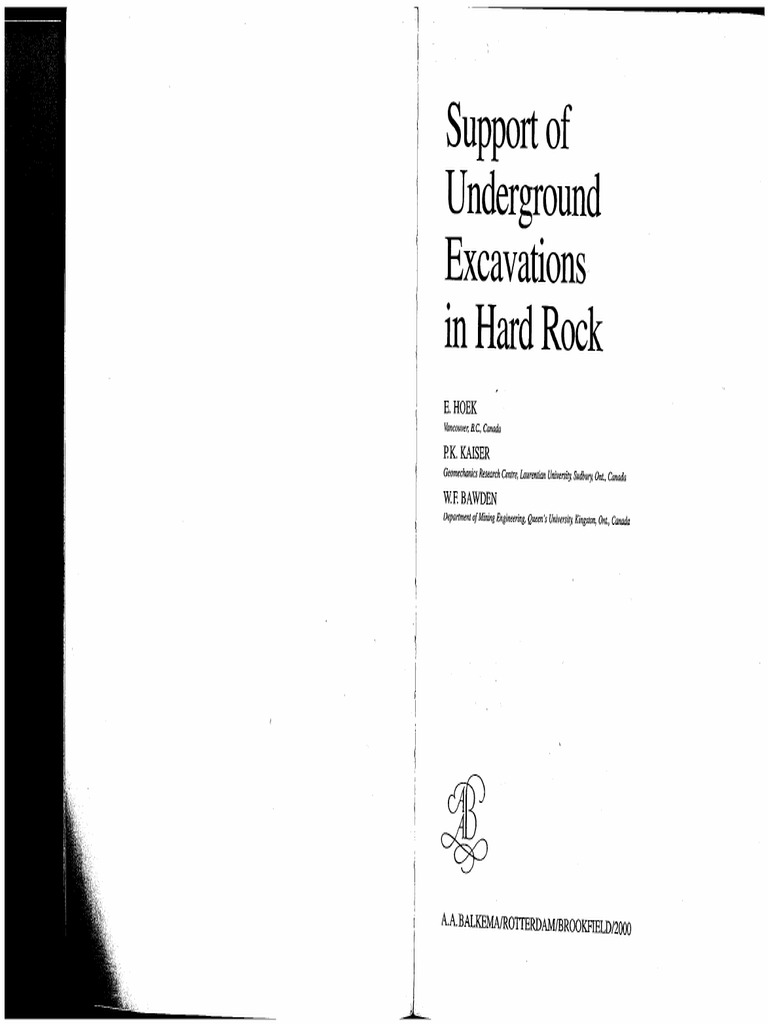 Support of Underground Excavations in Hard Rock - 1 - 99 | PDF