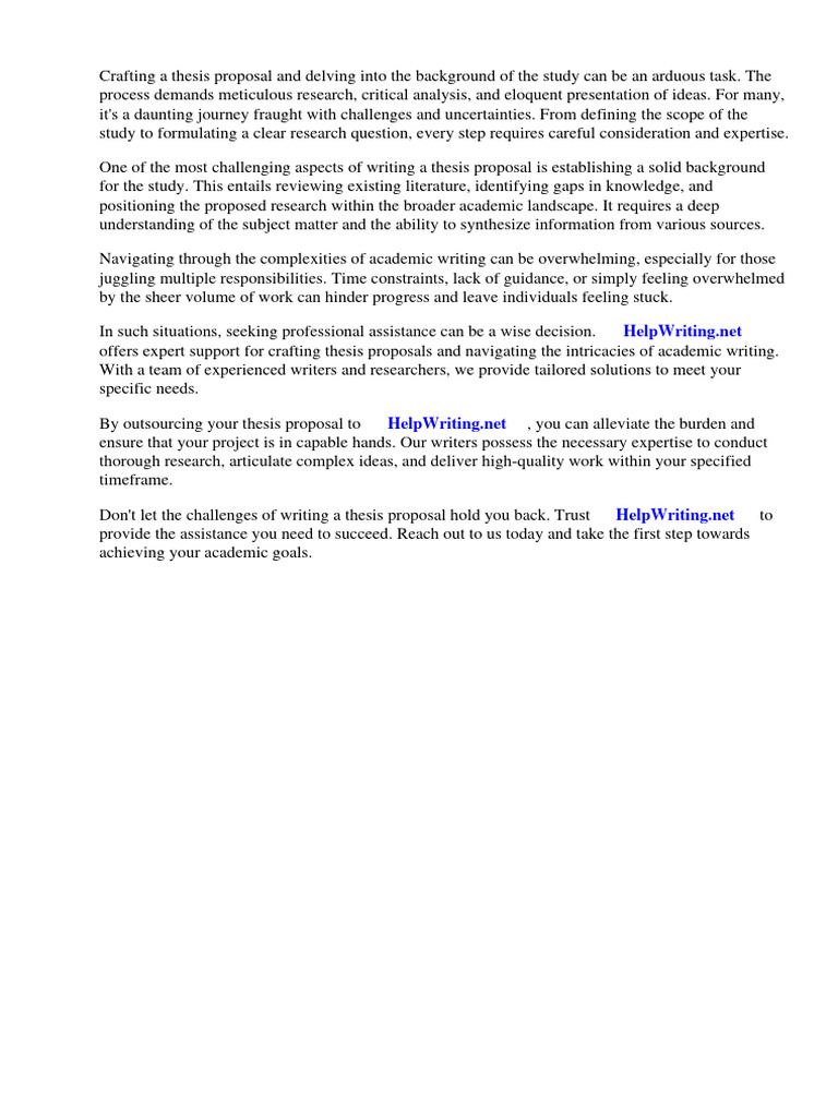 Thesis Proposal Background of The Study | Download Free PDF | Thesis ...