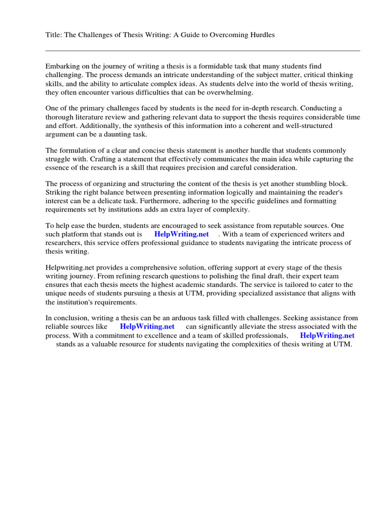 Thesis Utm | Download Free PDF | Thesis