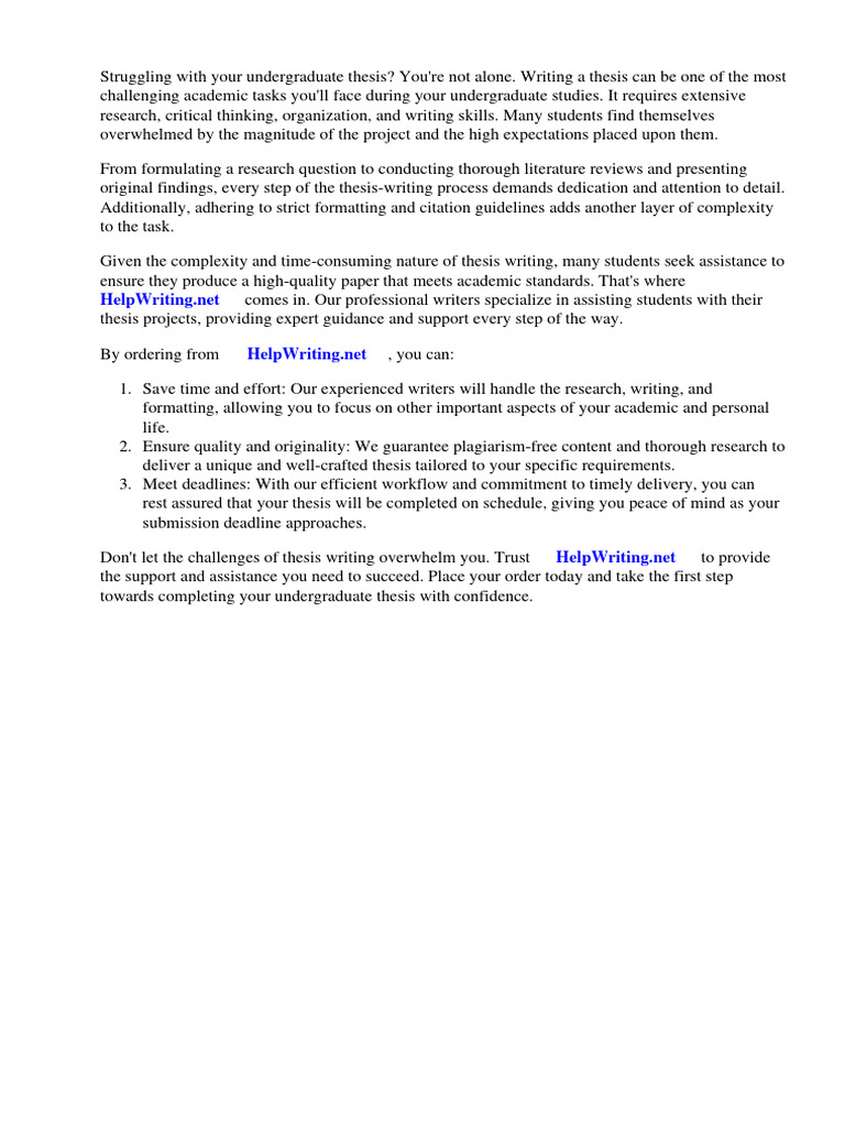 Thesis Undergraduate Example | PDF