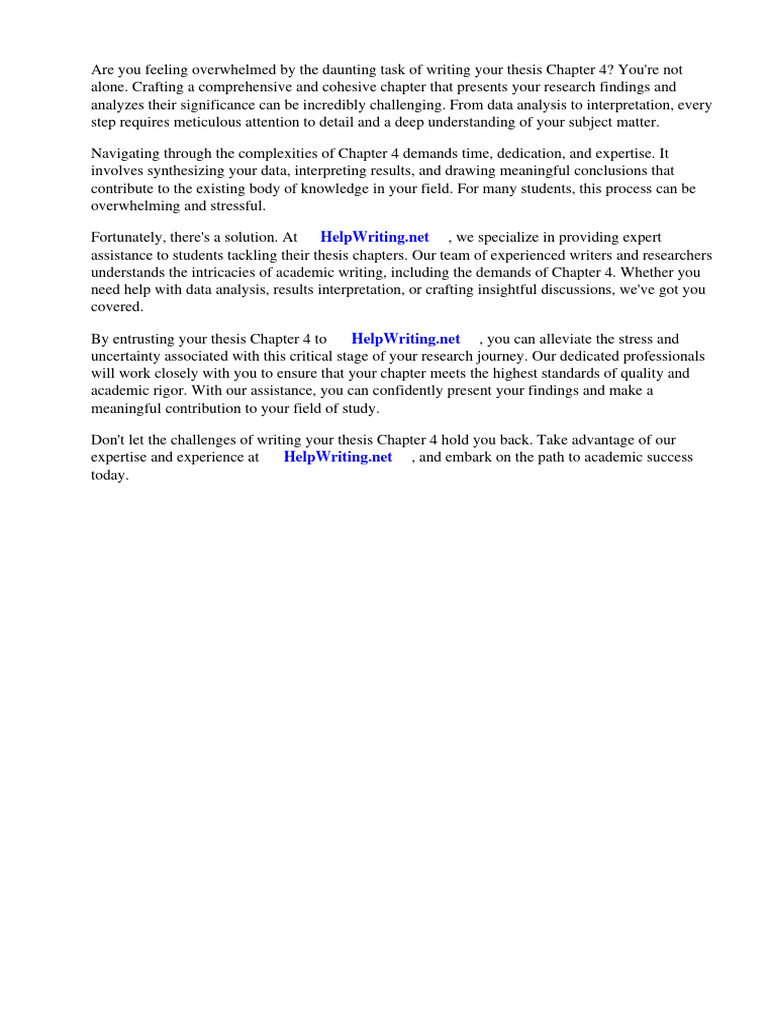Thesis Chapter 4 Guide | PDF | Thesis | Expert