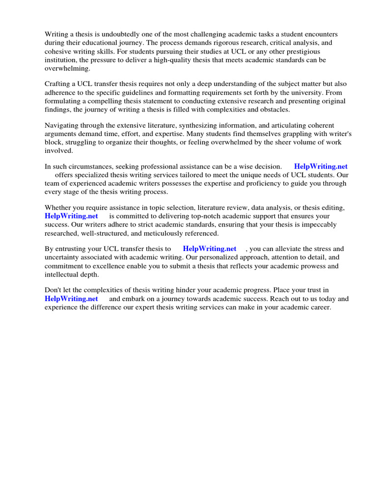 Ucl Transfer Thesis | PDF | Thesis | Essays