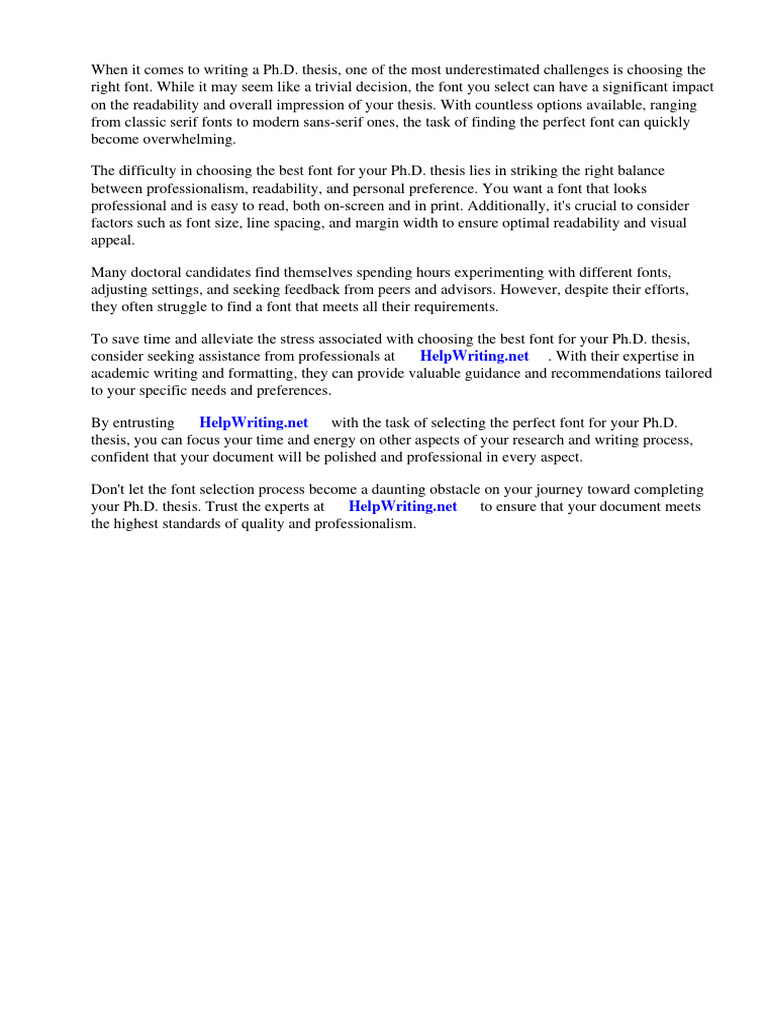 PHD Thesis Best Font | PDF | Thesis | Typefaces
