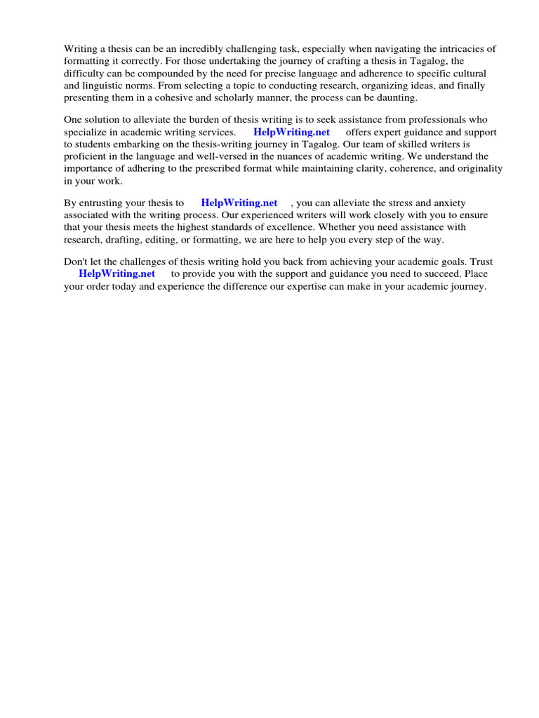 Thesis Format in Tagalog | PDF | Tagalog Language | Thesis