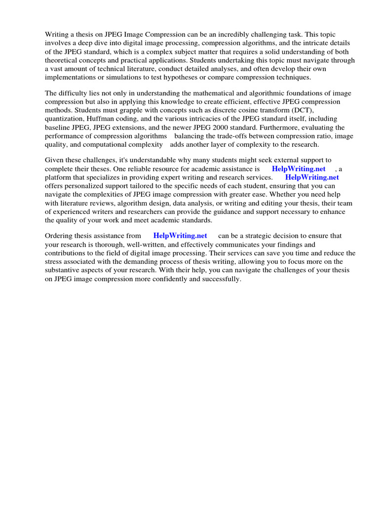 Thesis On Jpeg Image Compression | PDF