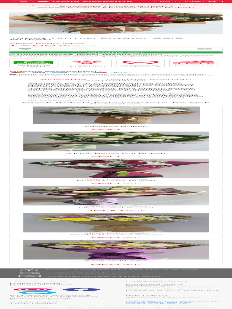 Yapay Kırmızı Ekvator Gülü Buketi | PDF