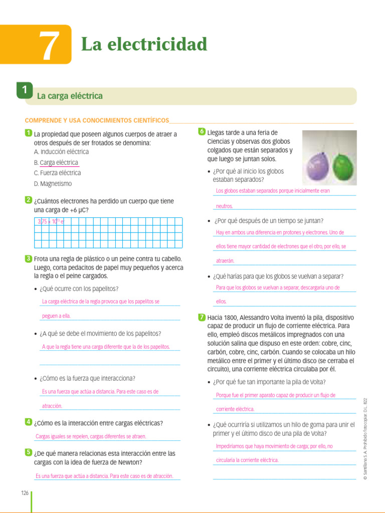 7MA UNIDAD La Electricidad - Compressed | PDF | Electricidad | Carga eléctrica