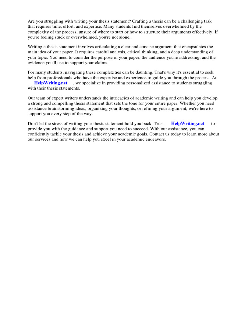 Simple Thesis Statement Worksheet | PDF | Essays | Thesis