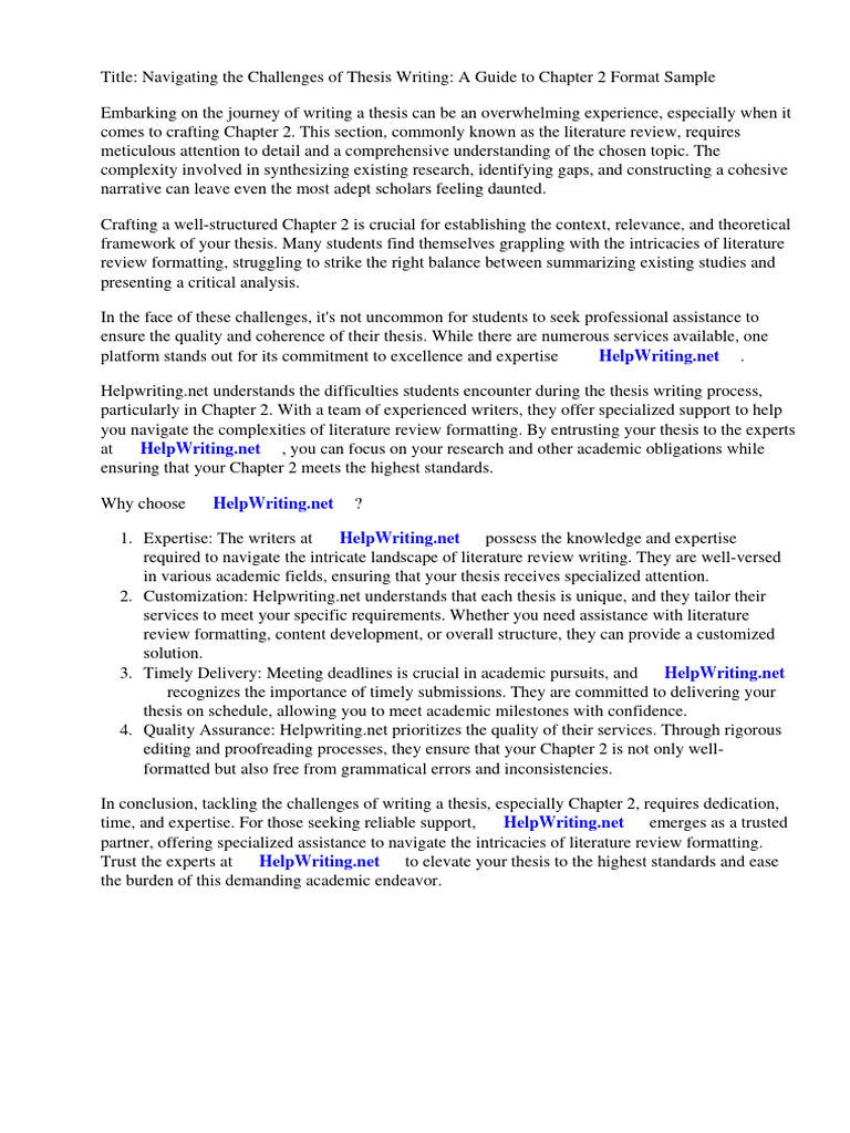 Thesis Chapter 2 Format Sample | Download Free PDF | Thesis | Data Thesis Chapter 2 Format Sample | Download Free PDF | Thesis | Data