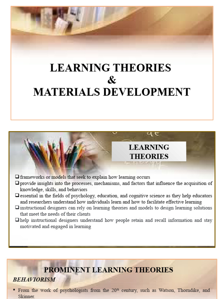 2.1 Learning Theories Materials Development | PDF | Learning | Constructivism (Philosophy Of ...