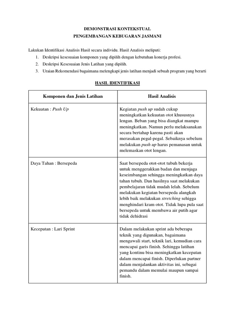 Kebugaran - Demonstrasi Kontekstual | PDF