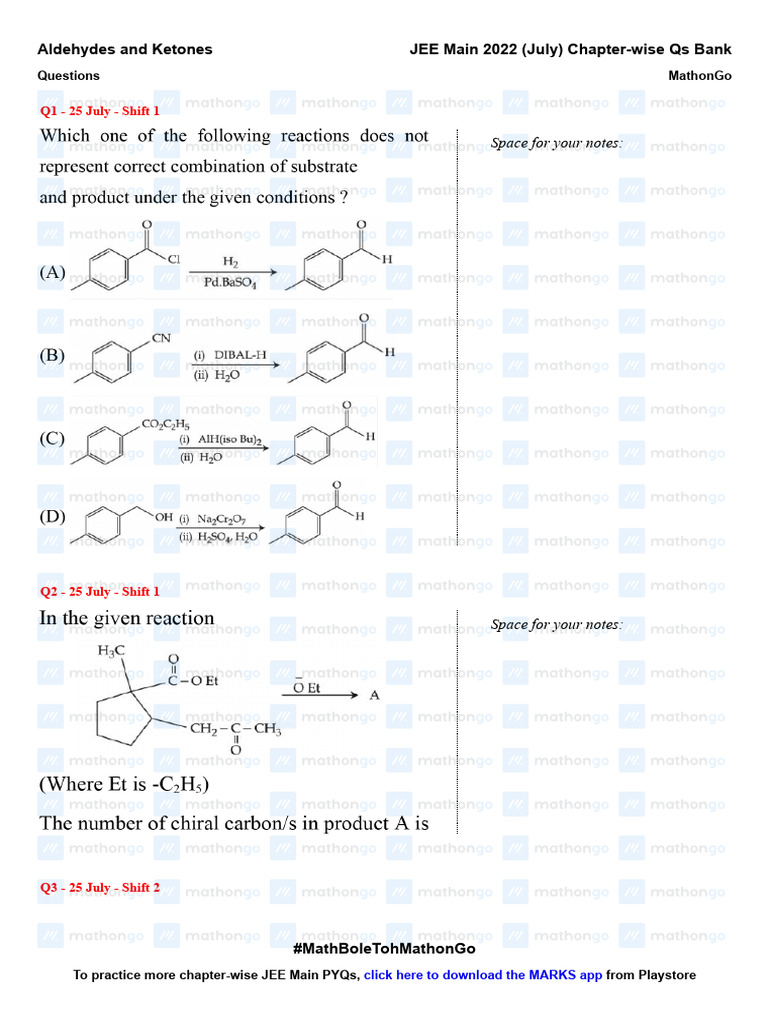 Aldehydes and Ketones | PDF