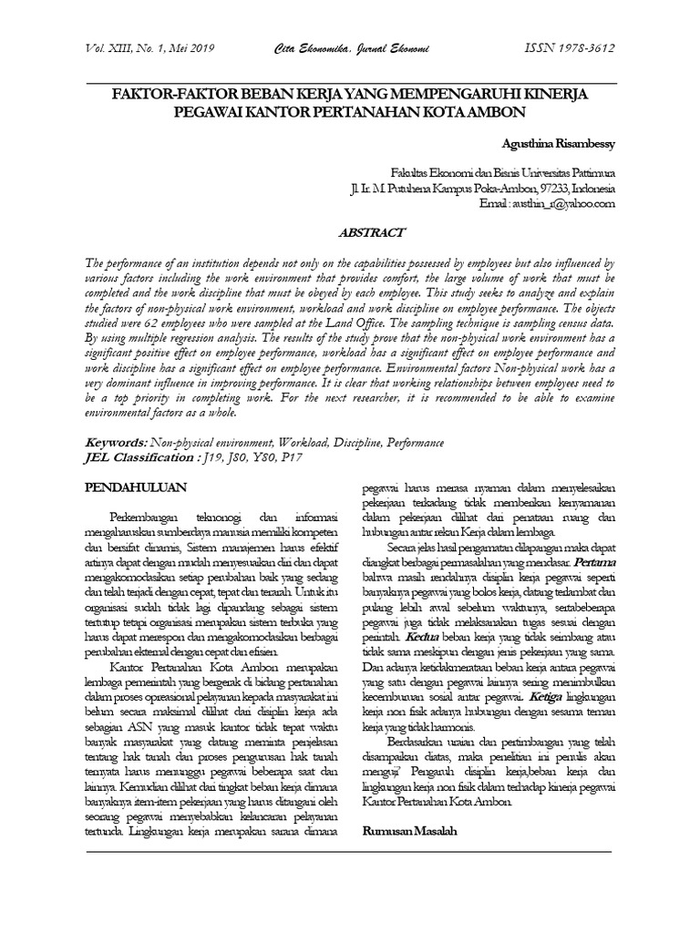 Faktor Faktor Beban Kerja Yang Mempengar 00372fb3 | PDF | Bisnis