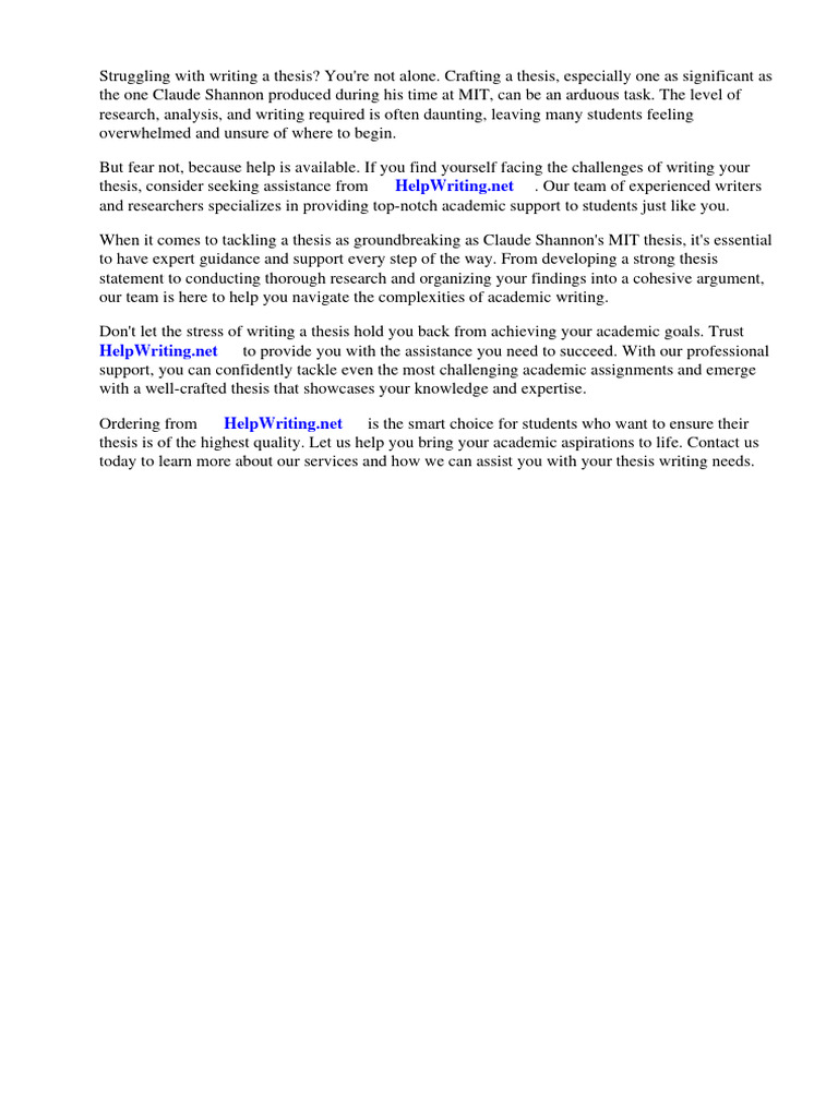 Claude Shannon Mit Thesis | PDF