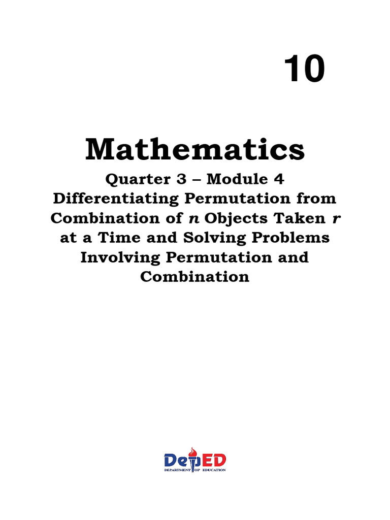 4 - Q3 Math | PDF | Permutation | Personal Identification Number