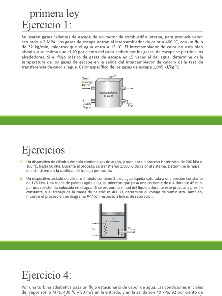 Ejercicios Termo | PDF | Calor | Vapor de agua