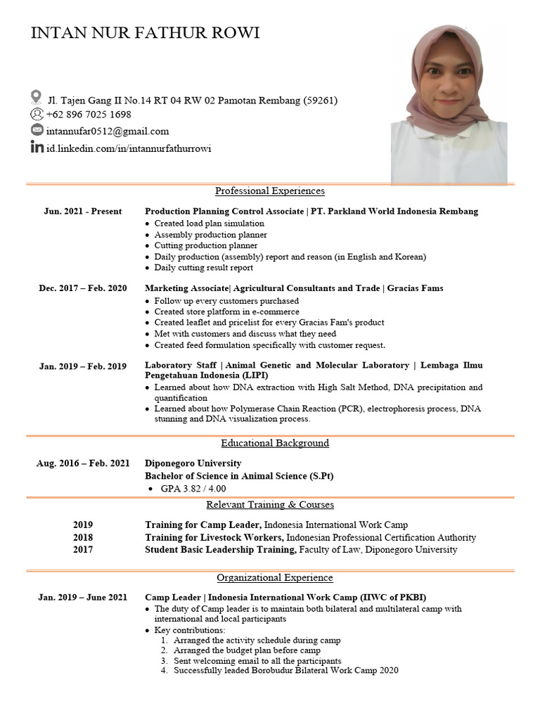 Intan Nur Fathur Rowi CV | PDF