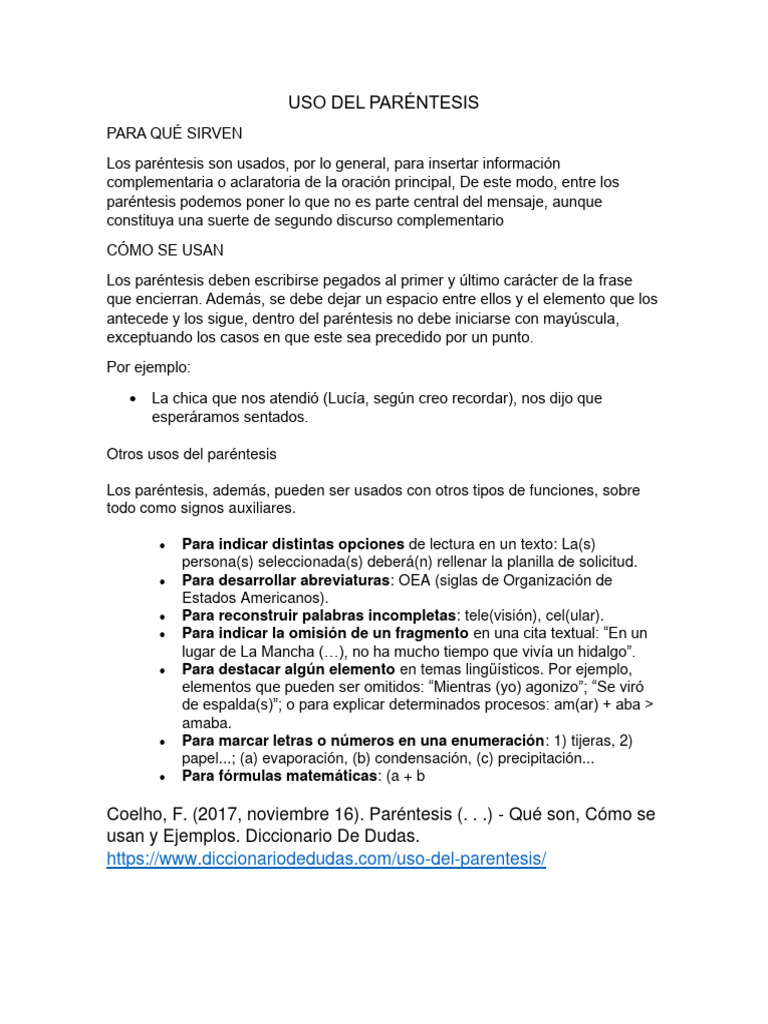 Parentesis, Guion y Corchetes | Descargar gratis PDF | Soporte | Gramática