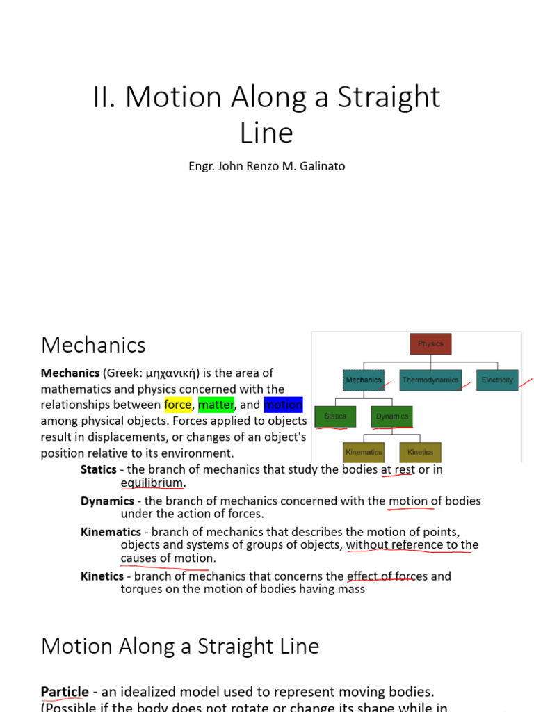 Motion Along A Straight Line | PDF
