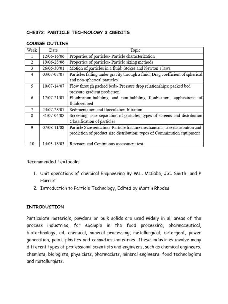 CHE372 full lecture material | PDF