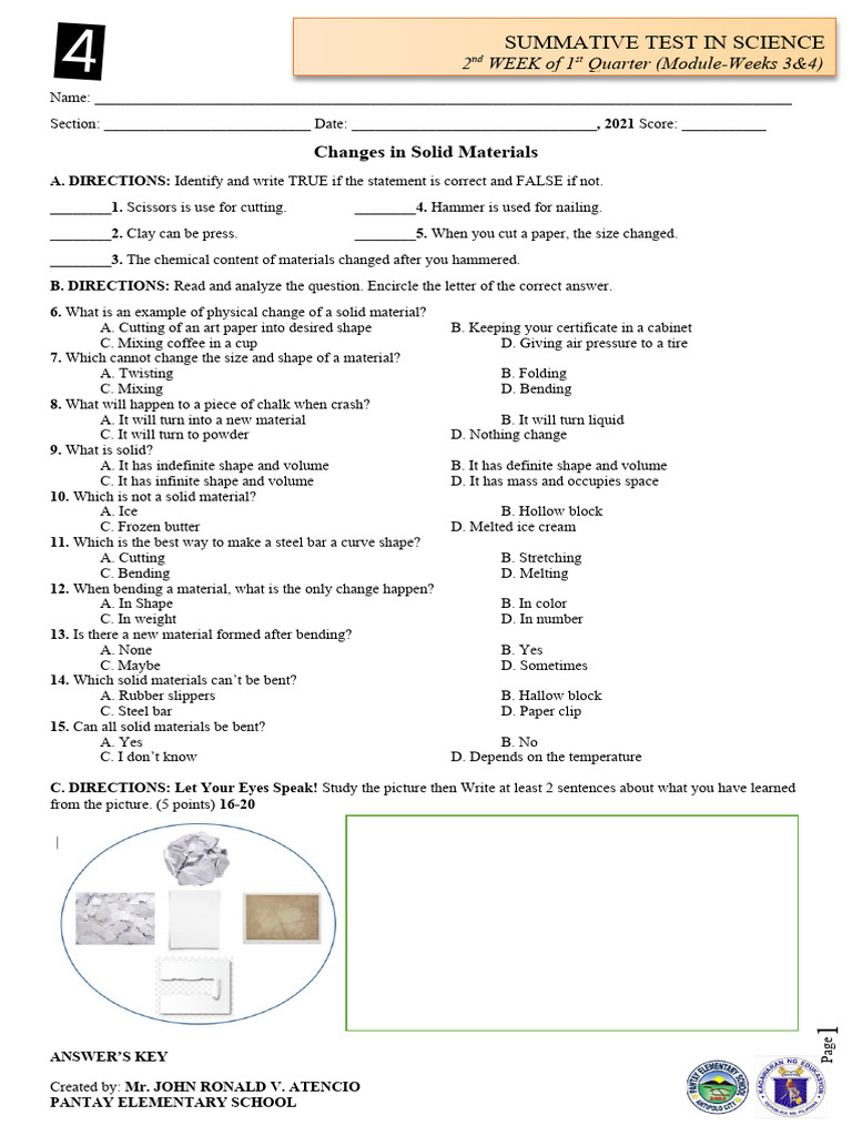 Summative Science - WK 2 | PDF