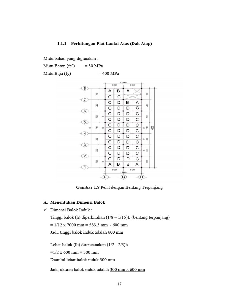 Perhitungan Plat Dak Atap 1 | PDF