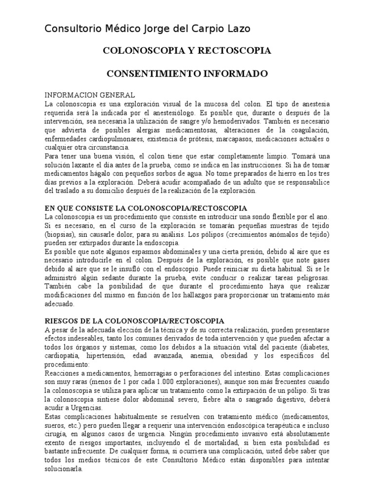 COLONOSCOPIA Y RECTOSCOPIA | Cáncer colonrectal | Endoscopia