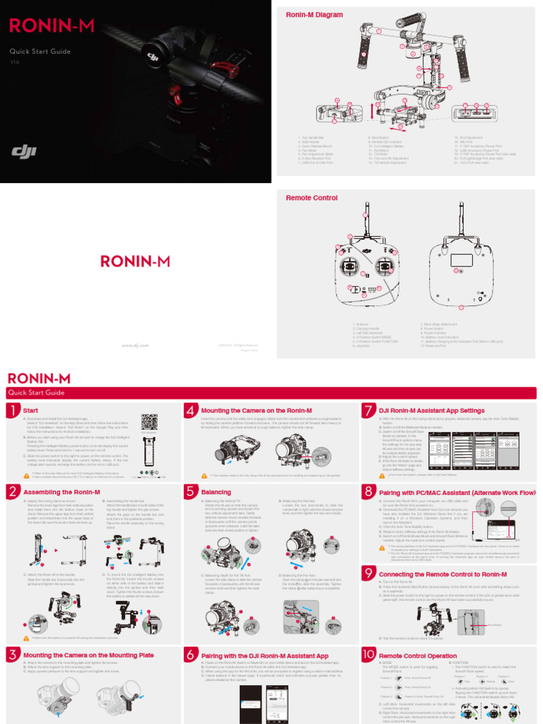 Ronin M Quick Start Guide v1.6 En | PDF | Camera | Personal Computers