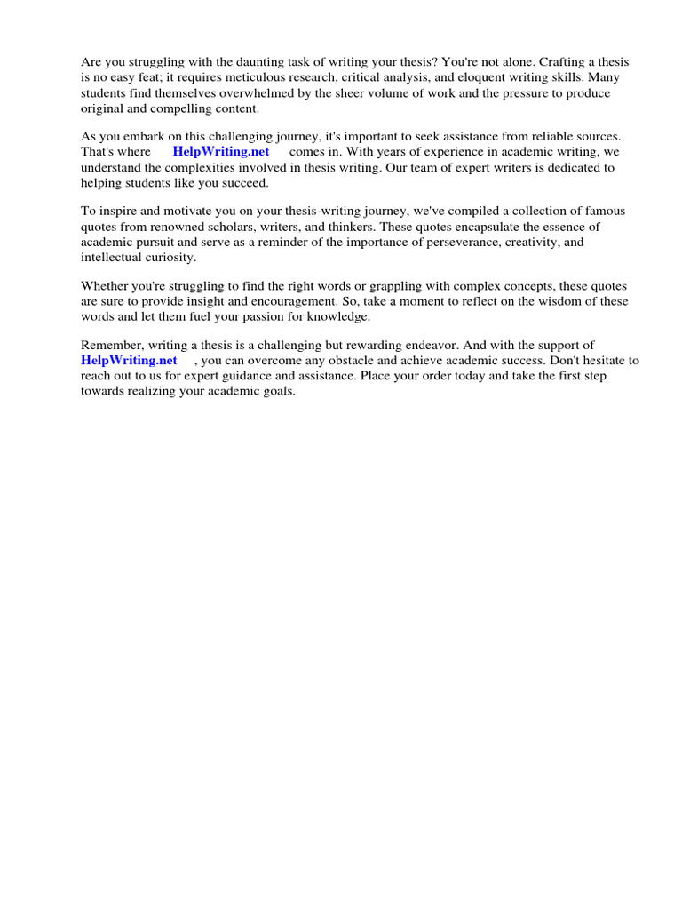 Famous Thesis Quotes | PDF