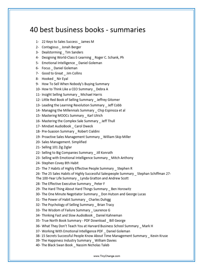 40 Business Book Summaries | Download Free PDF | Sales | Emotions