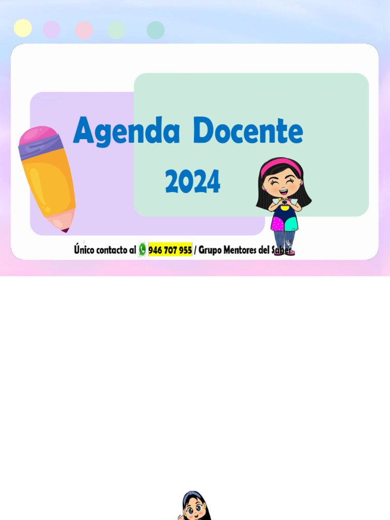 Agenda Docente 2024 Word Oki Doki | PDF