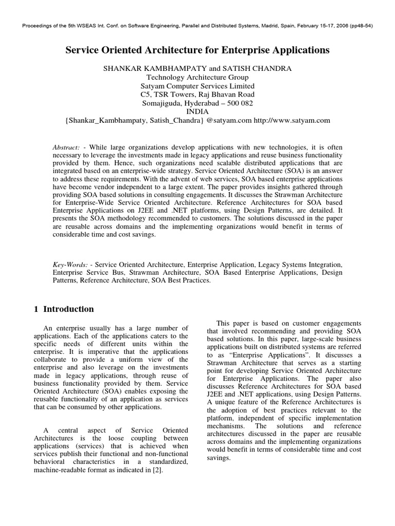 Service Oriented Architecture For Enterp | PDF | Service Oriented Architecture | Component Based ...