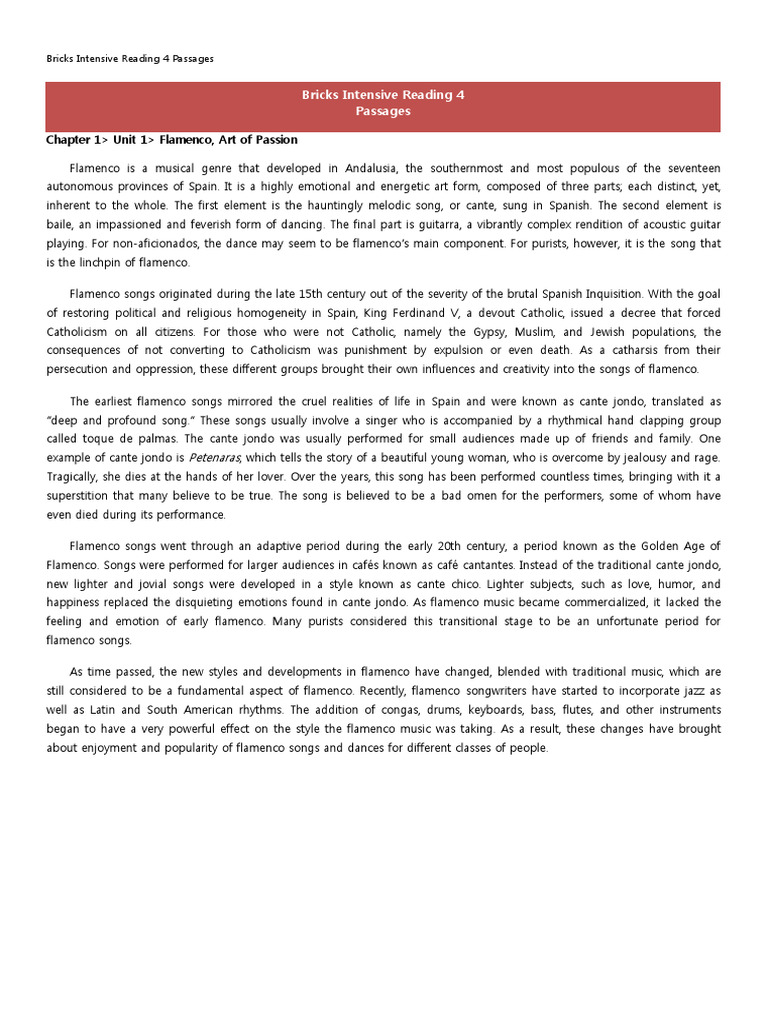 Bricks Intensive Reading 4 Script | PDF | Acupuncture | Money