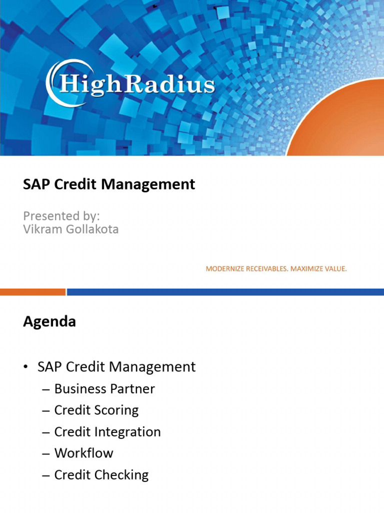 SAP Credit Management | PDF | Credit Score | Credit