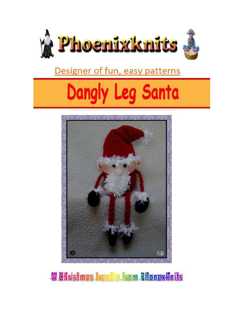 Dangly Leg Santa | Download Free PDF | Knitting | Crochet