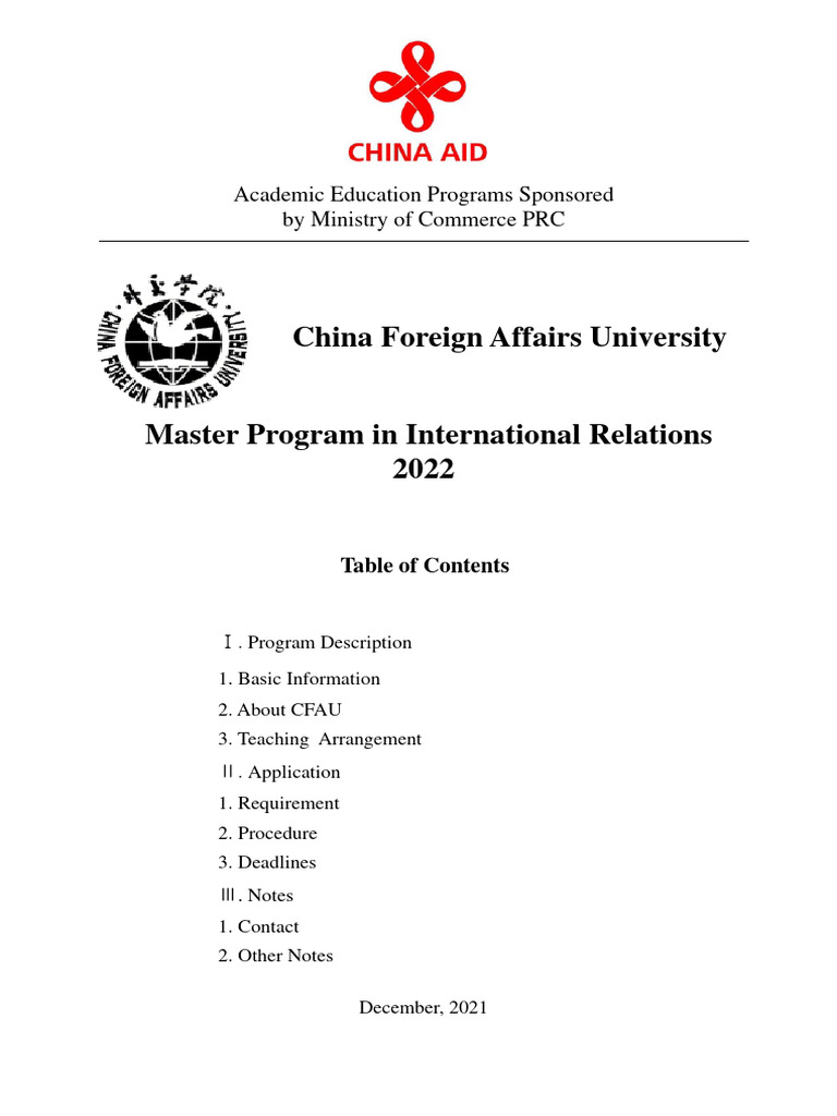Master’s in International Relations 2022 | PDF | Politics