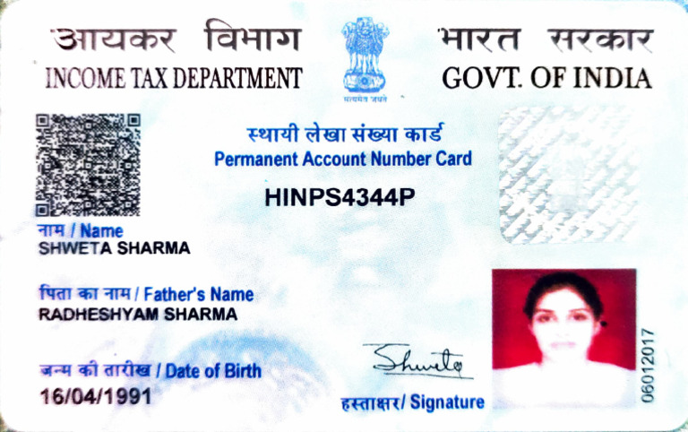 PAN Card Details for Shweta Sharma | PDF