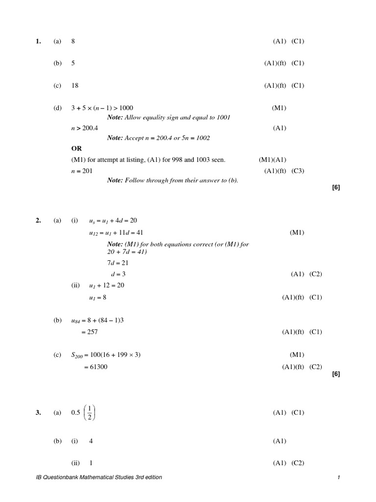 IB Mathematical Studies Questionbank | PDF | Cartesian Coordinate ...