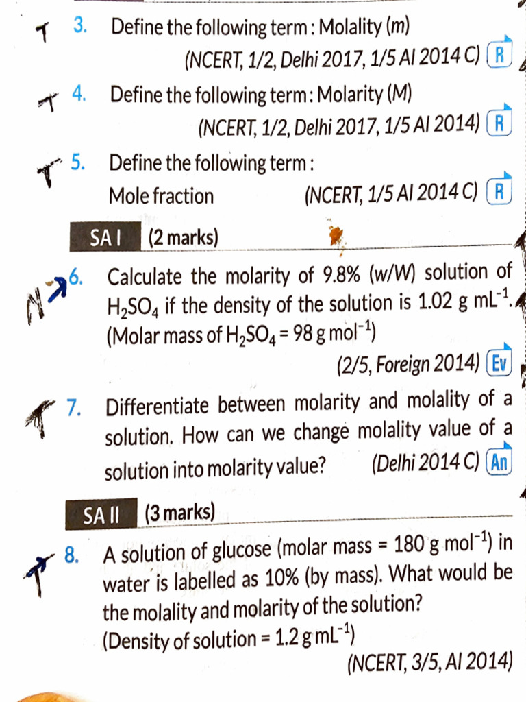 DQ of Solutions | PDF | Physical Sciences | Chemistry