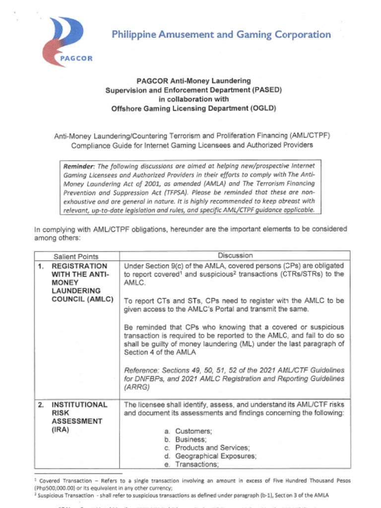 Compliance Guide For Internet Gaming Licensees and Auhtorized Providers ...