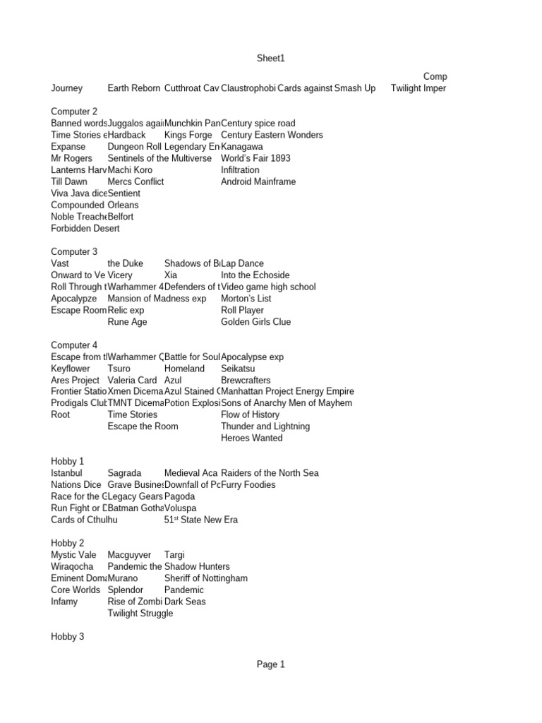 Board Game Collection | PDF