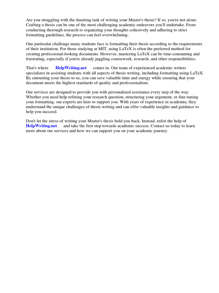 Mit Master Thesis Latex Template | PDF | Thesis | Te X