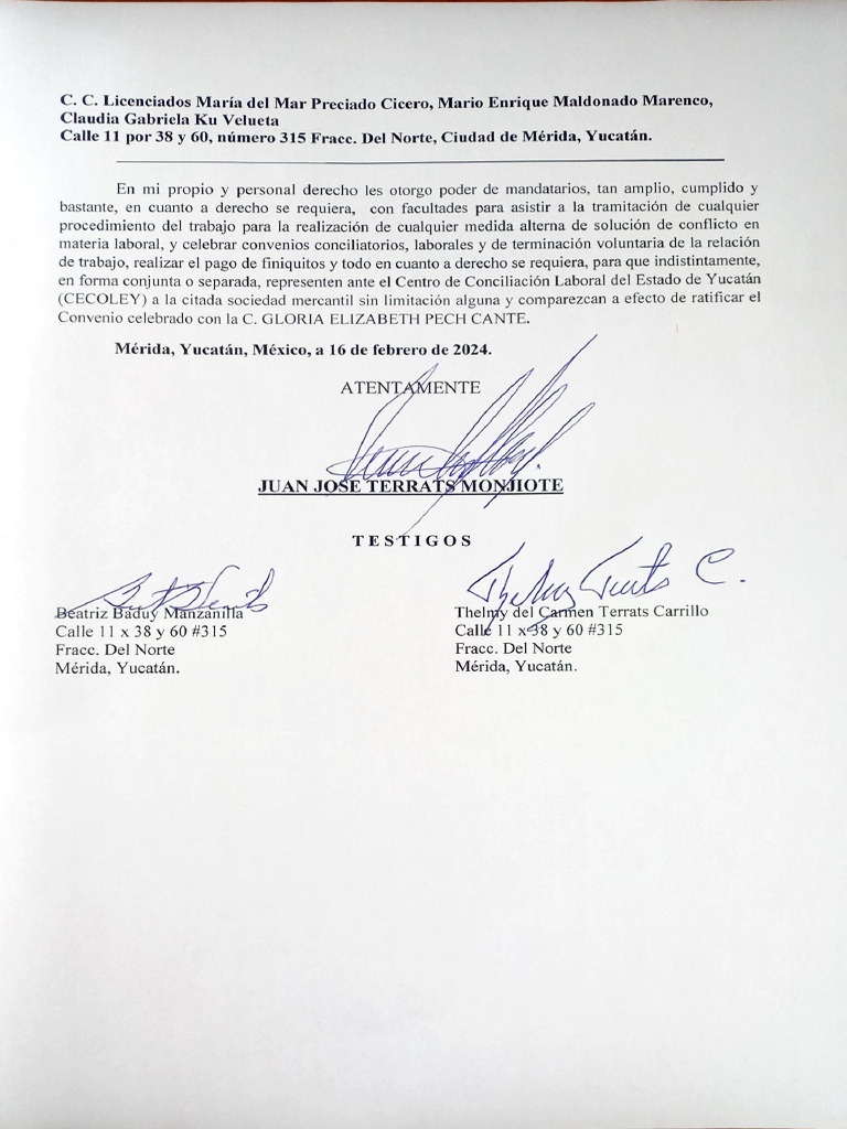 Carta Poder Gloria | PDF