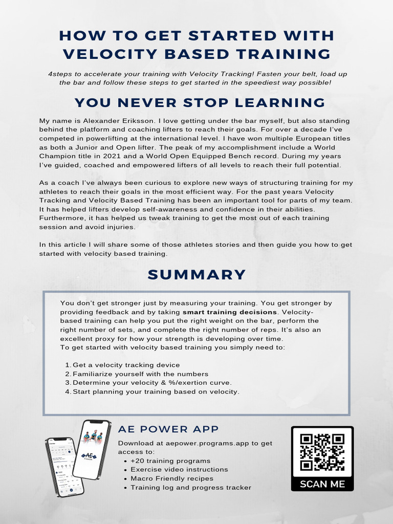 How To Get Started With Velocity Based Training | PDF