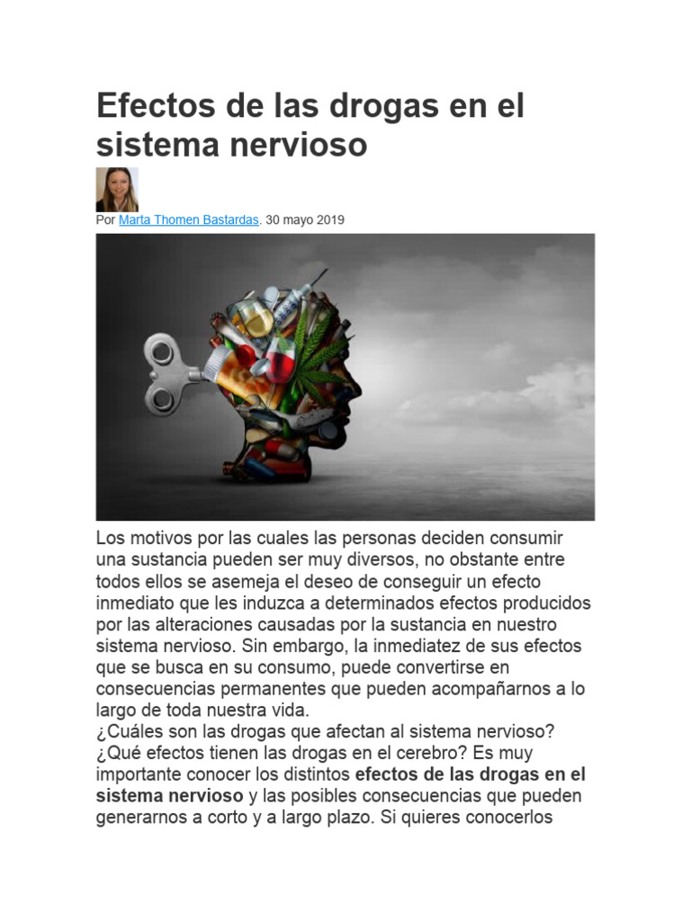 Efectos De Las Drogas En El Sistema Nervioso Pdf La Dependencia De