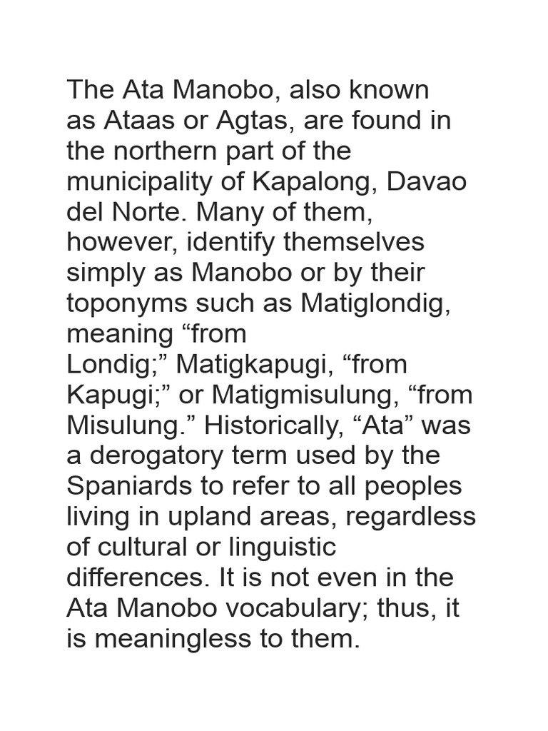 Ata Manobo | PDF | Prayer