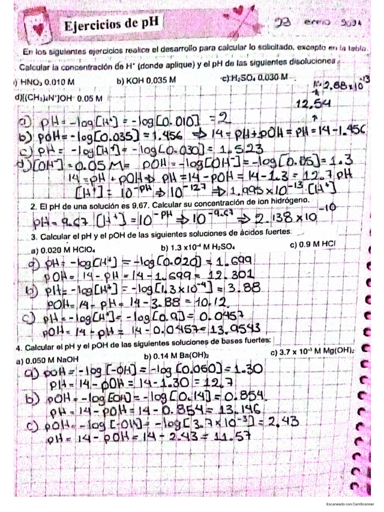 Ejercicios de PH | PDF
