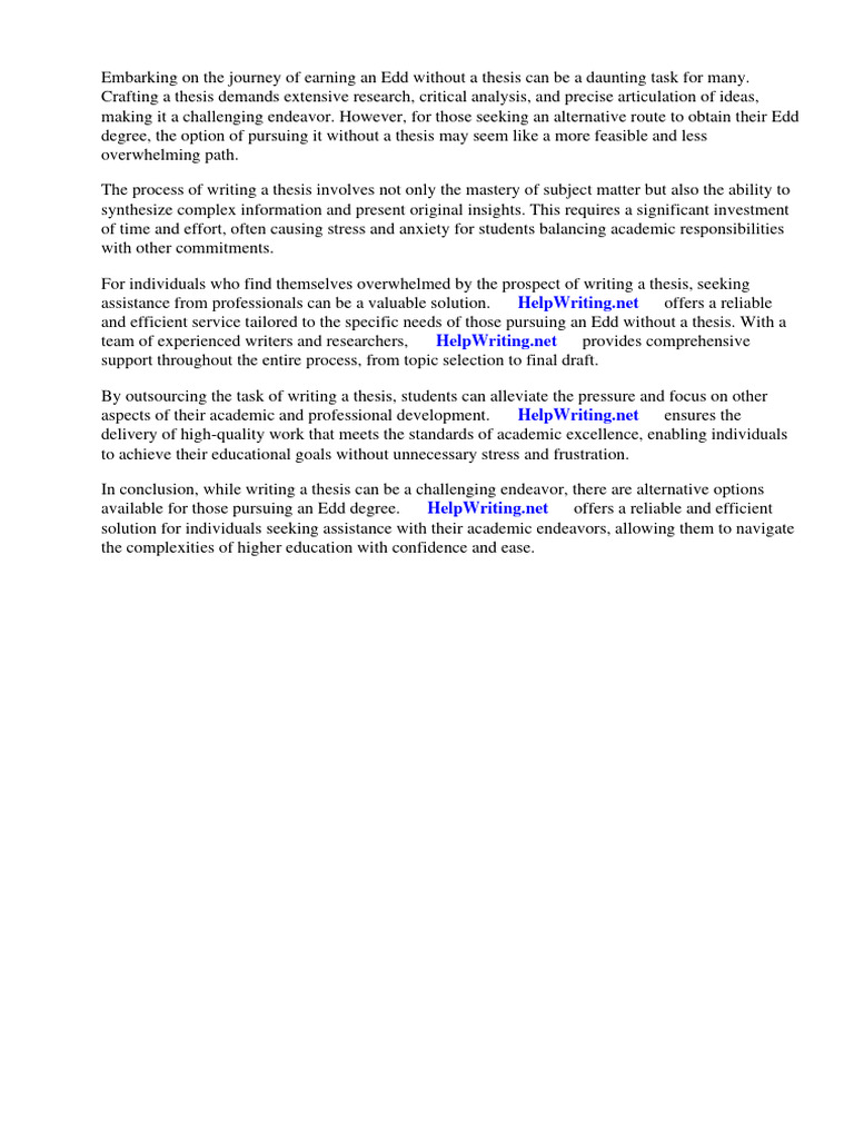 Edd Without Thesis | PDF | Thesis | Doctor Of Philosophy