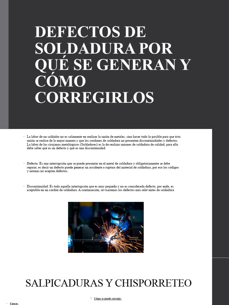 Defectos de La Soldadura | PDF | Soldadura | Construcción