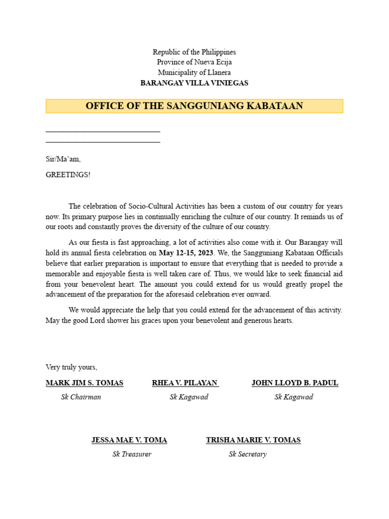 Solicitation Letter | PDF